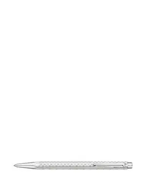 CARAN D'ACHE Checkered-engraved Ballpoint Pen - Silver