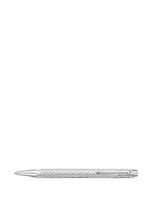 CARAN D'ACHE Check-patterned Ballpoint Pen - Silver