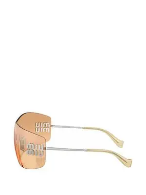 Miu Miu Aube Shield-frame Sunglasses - Orange