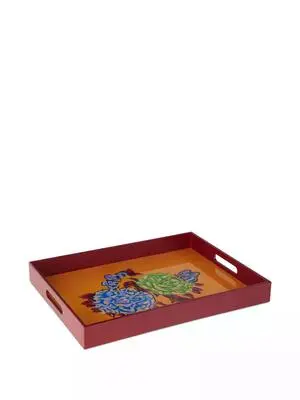 LISA CORTI Flower-print Queen Tray - Red