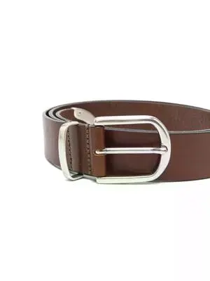 LES DEUX Leather Belt With Silver-tone Buckle