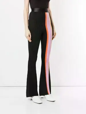ELLERY High Rise Striped Panel Flared Trousers