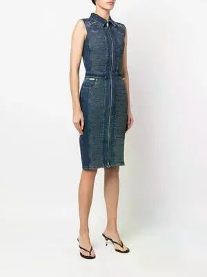 DIESEL® Denim Zip-up Collared Dress