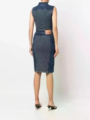 DIESEL® Denim Zip-up Collared Dress