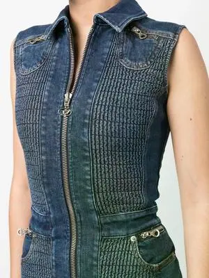 DIESEL® Denim Zip-up Collared Dress