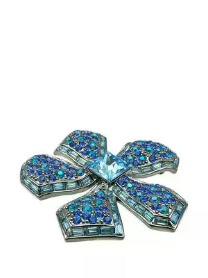 Givenchy 2000s Crystal Flower Brooch