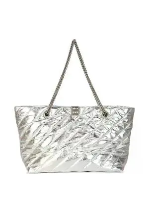 Balenciaga Medium Crush Quilted Tote Bag - Silver