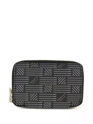 Moreau Monogram-print Zip-around Wallet - Black