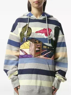 Marc Jacobs Sequin-embellished Striped Hoodie - Blue