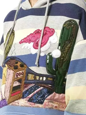 Marc Jacobs Sequin-embellished Striped Hoodie