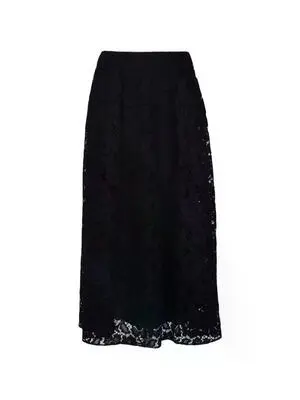 Elie Saab Floral Embroidered Midi Skirt - Black