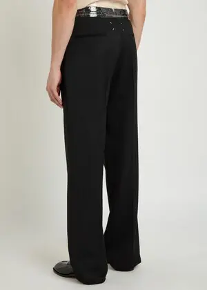 MAISON MARGIELA Tape-effect Straight-leg Wool Trousers
