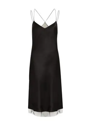 Anna October Antea Cut-out Satin Midi Dress - Black