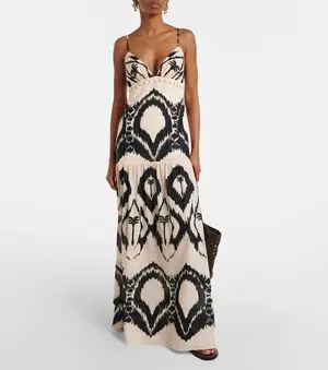 Johanna Ortiz Printed Cotton Poplin Maxi Dress