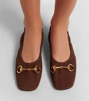 Gucci Horsebit Leather Ballet Flats - Brown