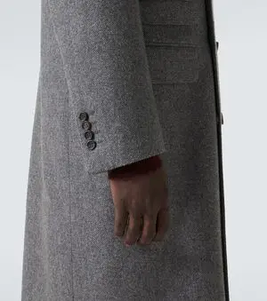 Canali Double-breasted Wool And Silk Coat
