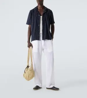 Orlebar Brown Hawkin Striped Cotton Terry Shirt