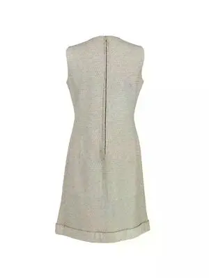 HARRY HALGO Sleeveless Button-front Dress With Textured Finish - Grey