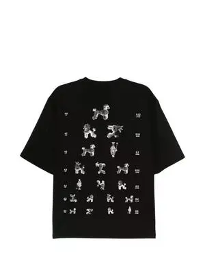 CROQUIS Number-embroidered T-shirt - Black