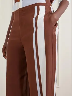 SIR. Marais Striped Silk Straight-leg Trousers