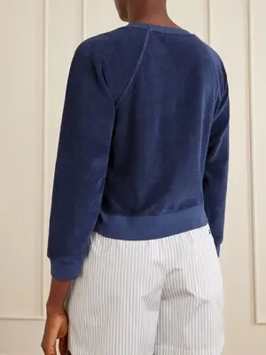 Suzie Kondi Tilos Cotton-blend Terry Sweater - Blue