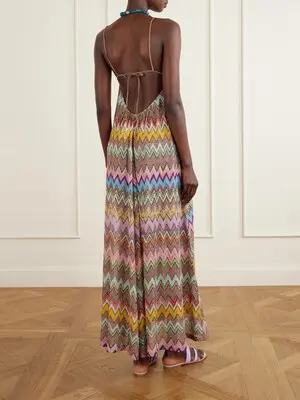 Missoni Striped Metallic Crochet-knit Maxi Cover-up