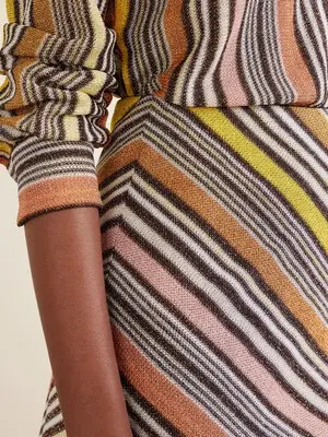 Missoni Striped Metallic Crochet-knit Mini Skirt