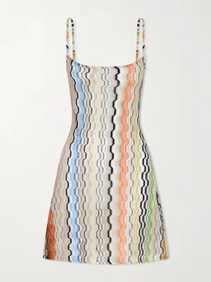 Missoni Striped Metallic Crochet-knit Mini Dress - Multi