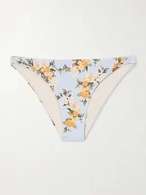 Agua Bendita Promesa Valle Floral-print Bikini Briefs - Blue
