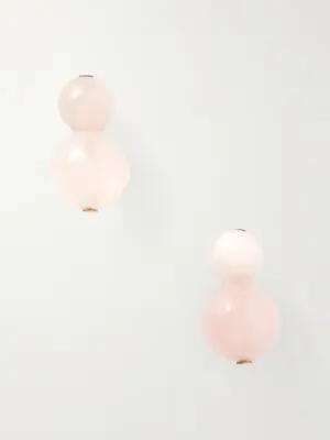 JENNIFER BEHR Jennifer Behr Cara Rose Quartz Double Ball Earrings Pink