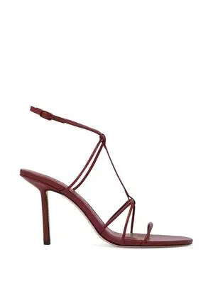 Studio Amelia Minuit Strappy Leather Stiletto Sandals - Red
