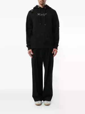 MASTERMIND WORLD Distressed Skull-print Hoodie - Black