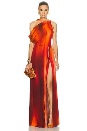 LAQUAN SMITH Asymmetrical Draped Scarf Dress - Multi
