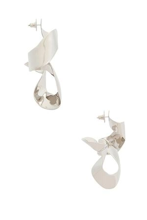 Dries Van Noten Twisted Brass Palladium-plated Earrings