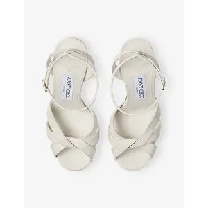 JIMMY CHOO Kove 120 Leather Heeled Platform Sandals