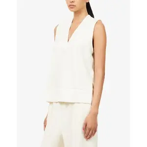 Varley Freida V-neck Knitted Tank Top - Pristine