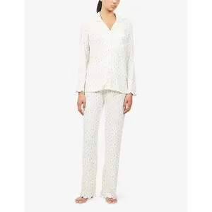 THE NAP CO Scallop Printed Long-sleeve Modal-jersey Pyjama Set