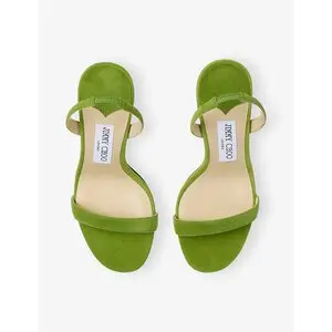 JIMMY CHOO Jenn 100 Suede Slingback Sandals - Clover