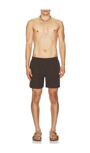 AUTO-REPLY Solid Swim Trunk - Brown