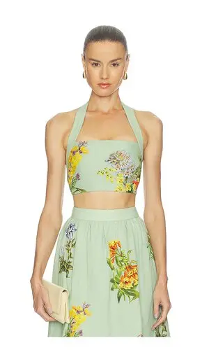Hemant & Nandita Halter Neck Crop Top - Mint