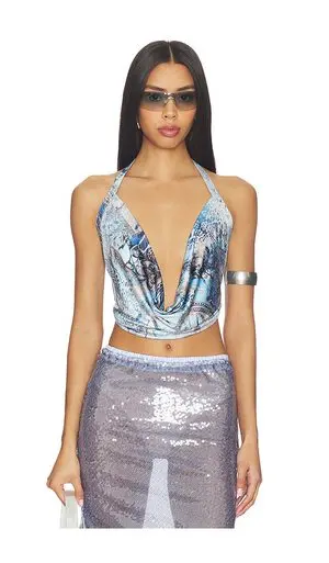 I.AM.GIA Sasha Halterneck Top With Metal Stud Details