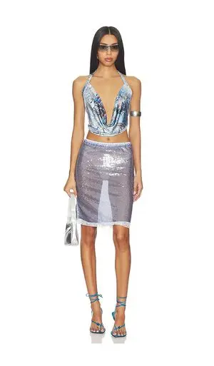 I.AM.GIA Sasha Halterneck Top With Metal Stud Details