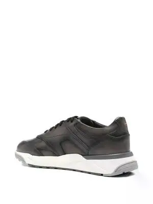 Santoni Panelled Leather Sneakers