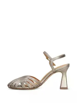 PEDRO MIRALLES Metallic Cage-style Heeled Sandals With Ankle Strap