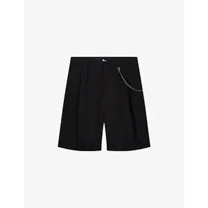 The Kooples Straight-leg Chain-embellished Shorts - Black