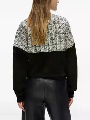 Karl Lagerfeld Boucle-panelled Jersey Cardigan