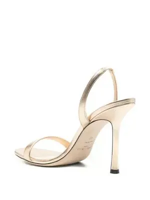 JIMMY CHOO Metallic Leather Slingback Sandals - Gold