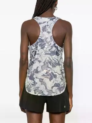 Asics Abstract Print Sleeveless Racerback Tank Top - Neutrals