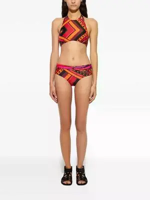 Emilio Pucci Vivara Print Halterneck Bikini Top