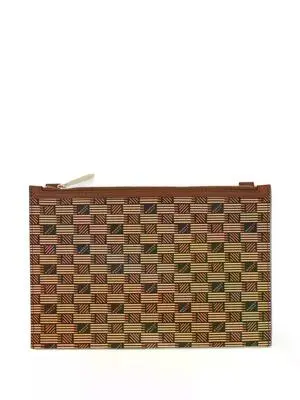 Moreau Monogram-pattern Grained-leather Wallet - Neutrals